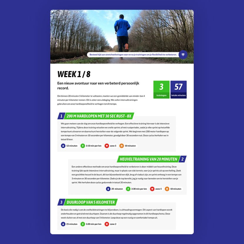Hardloopschema 5 kilometer in 20 minuten - Wim Groenendijk